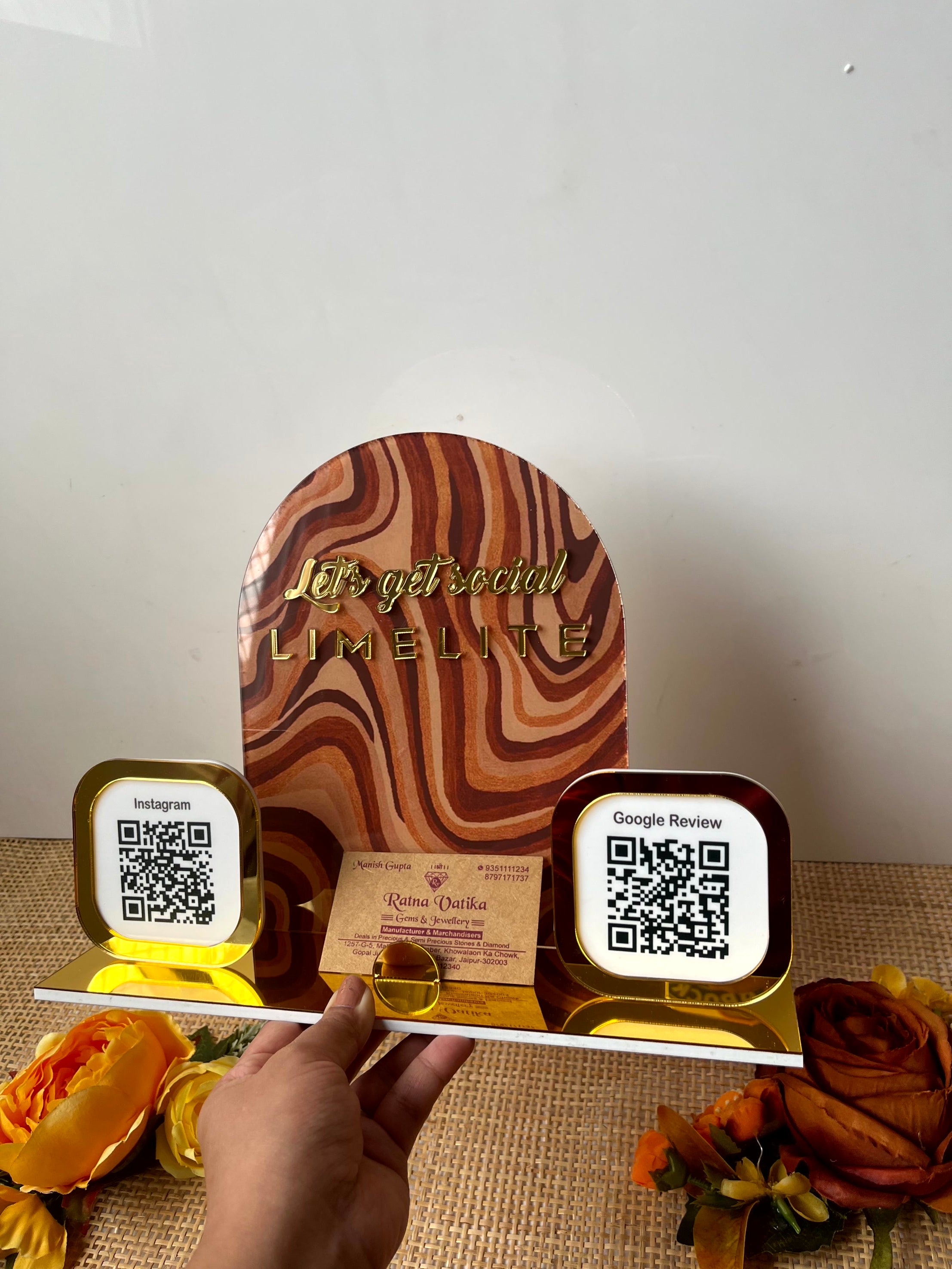 Two qr code with visiting card holder – SingingThreads